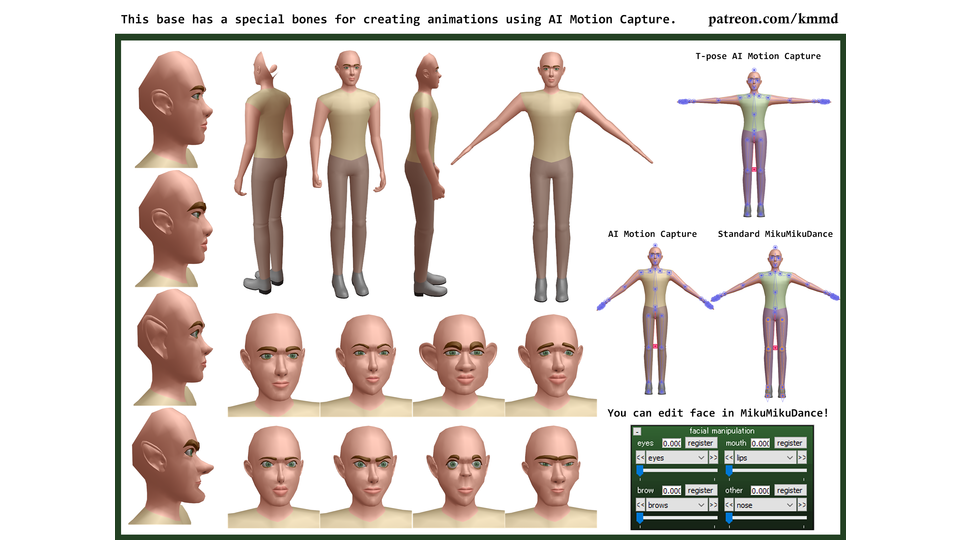 MMD male base with differen - BowlRoll