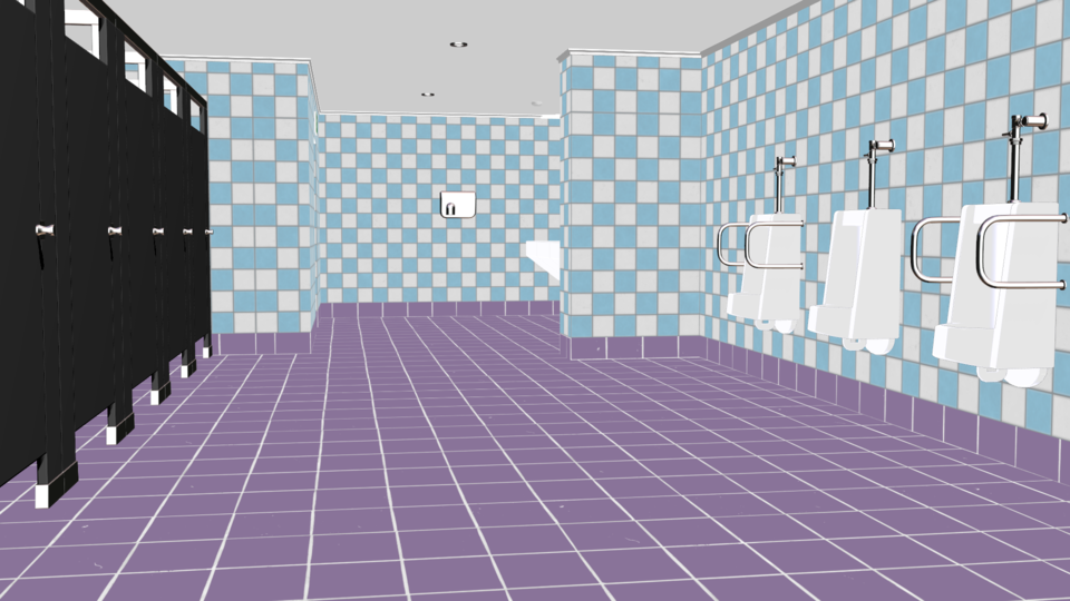 【MMD】Stage - Public Restroom - BowlRoll