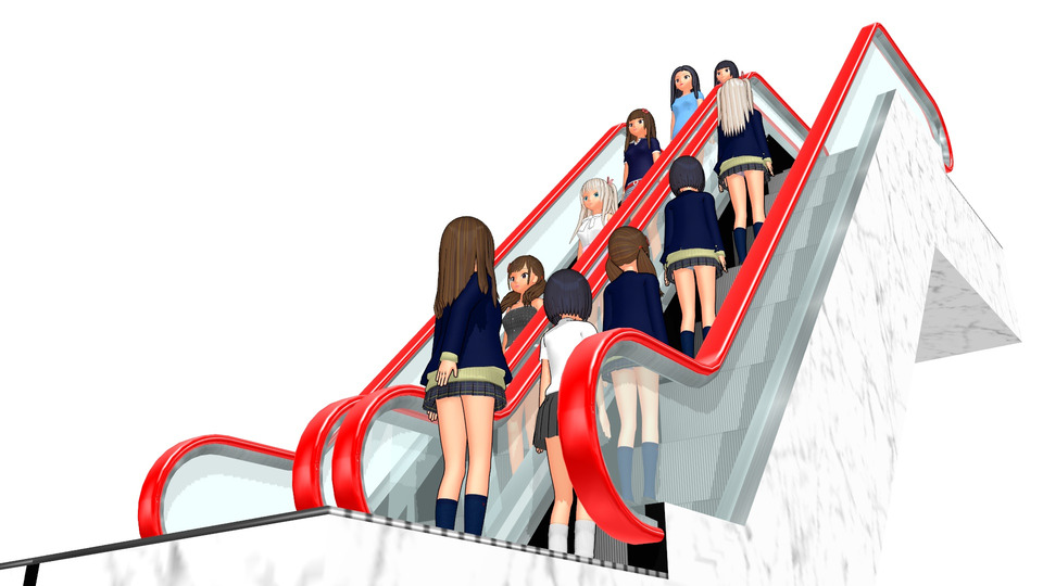 【MMDアクセサリー】MMDエンジンで動くエスカレータ - BowlRoll
