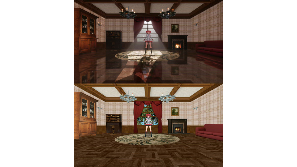 【MMD】洋館部屋ステージ - BowlRoll