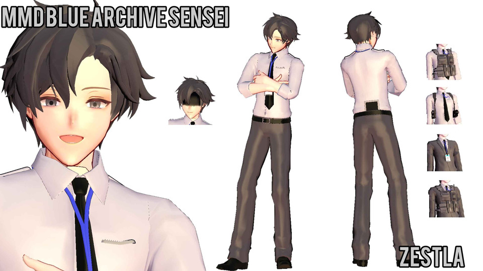 [MMD Blue Archive] Sensei V2 - BowlRoll