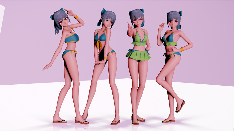 tda式改変 夕張ver5(水着)セット - BowlRoll