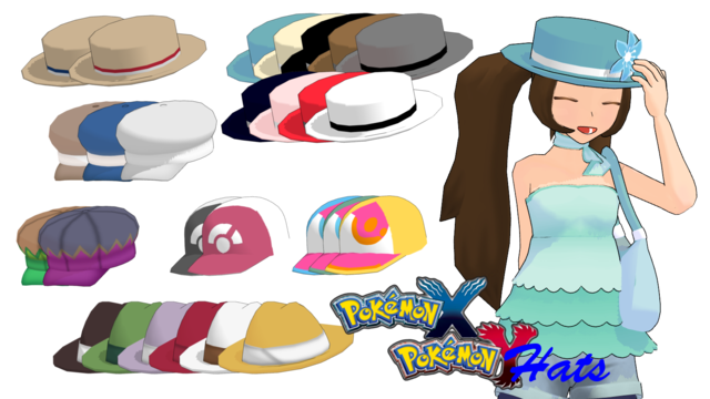 MMD Pokemon XY Girls Hats DL - BowlRoll