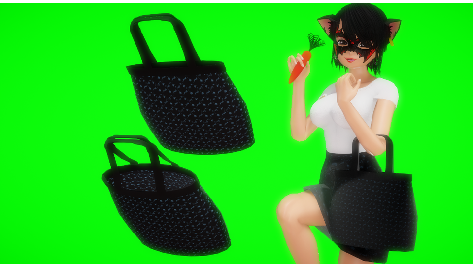 【MMDアクセサリ】お買い物バックと人参 - BowlRoll