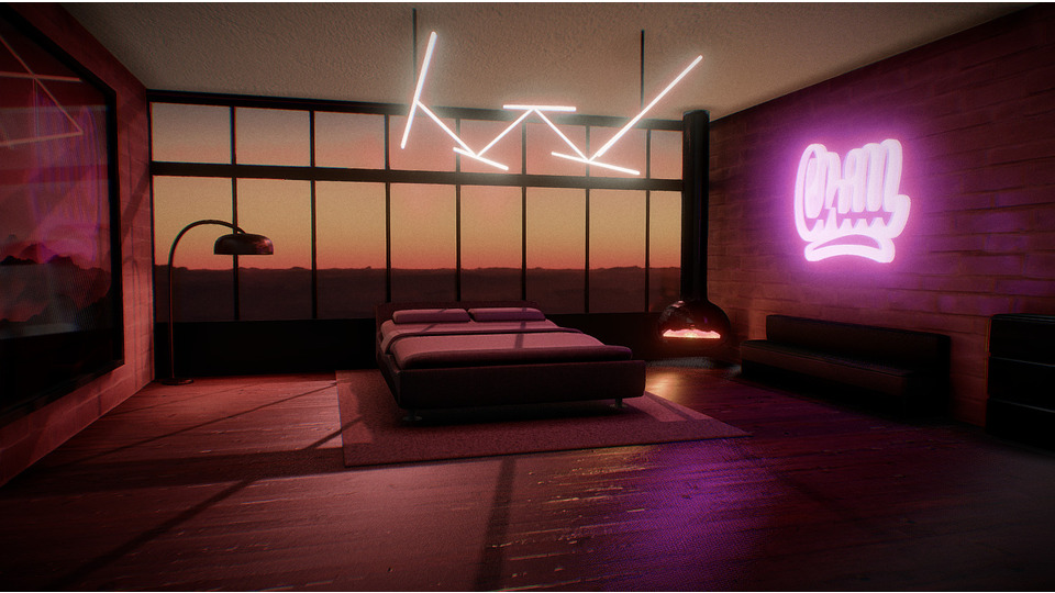 【MMDステージ】Modern Bedroom - BowlRoll