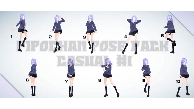 Pipochan pose pack casual #1 - BowlRoll