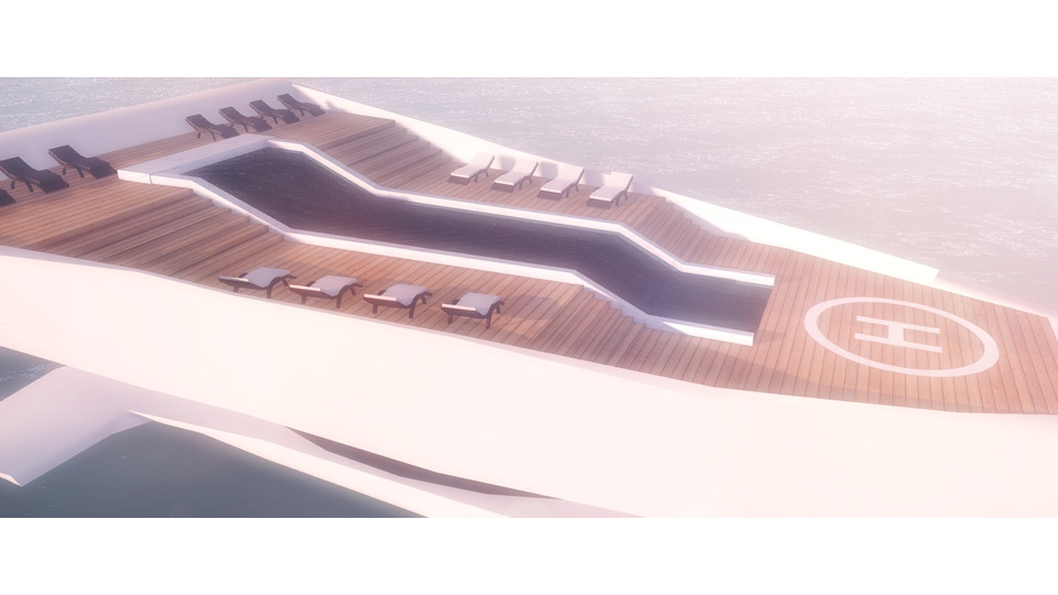 【MMD-stage】Yacht swimming pool - BowlRoll