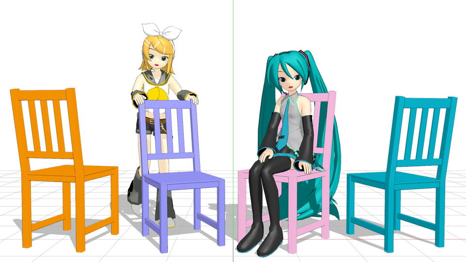 椅子【MMDアクセサリ】 - BowlRoll