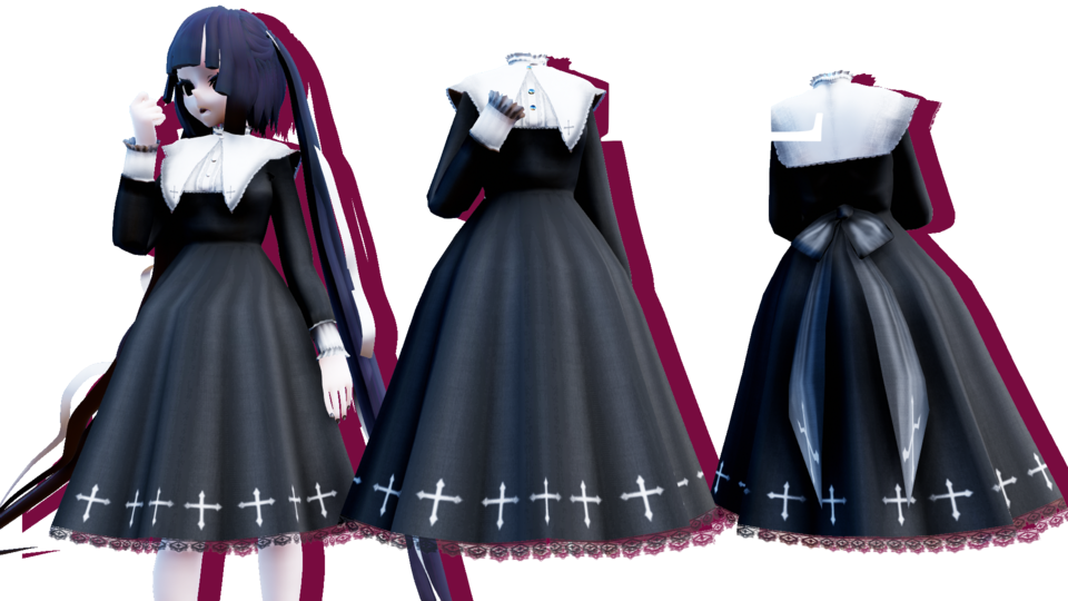 【MMD衣装配布】cross・black - BowlRoll