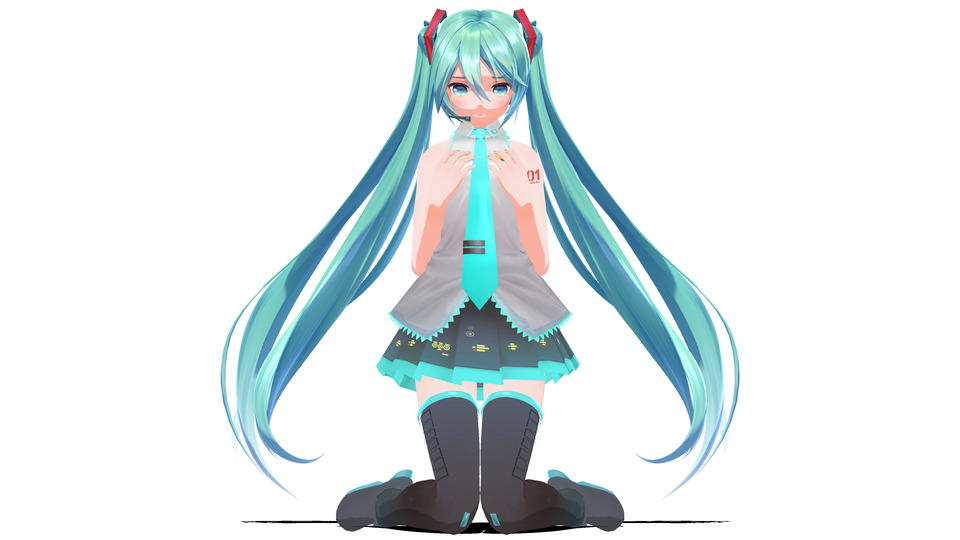 【MMD】膝立ち胸手置き - BowlRoll